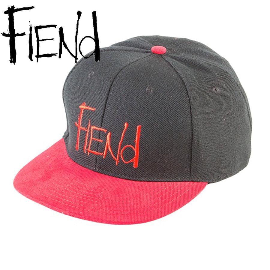 Fiend Logo Snap-Back Hat / Black/Red | Shop at LUXBMX